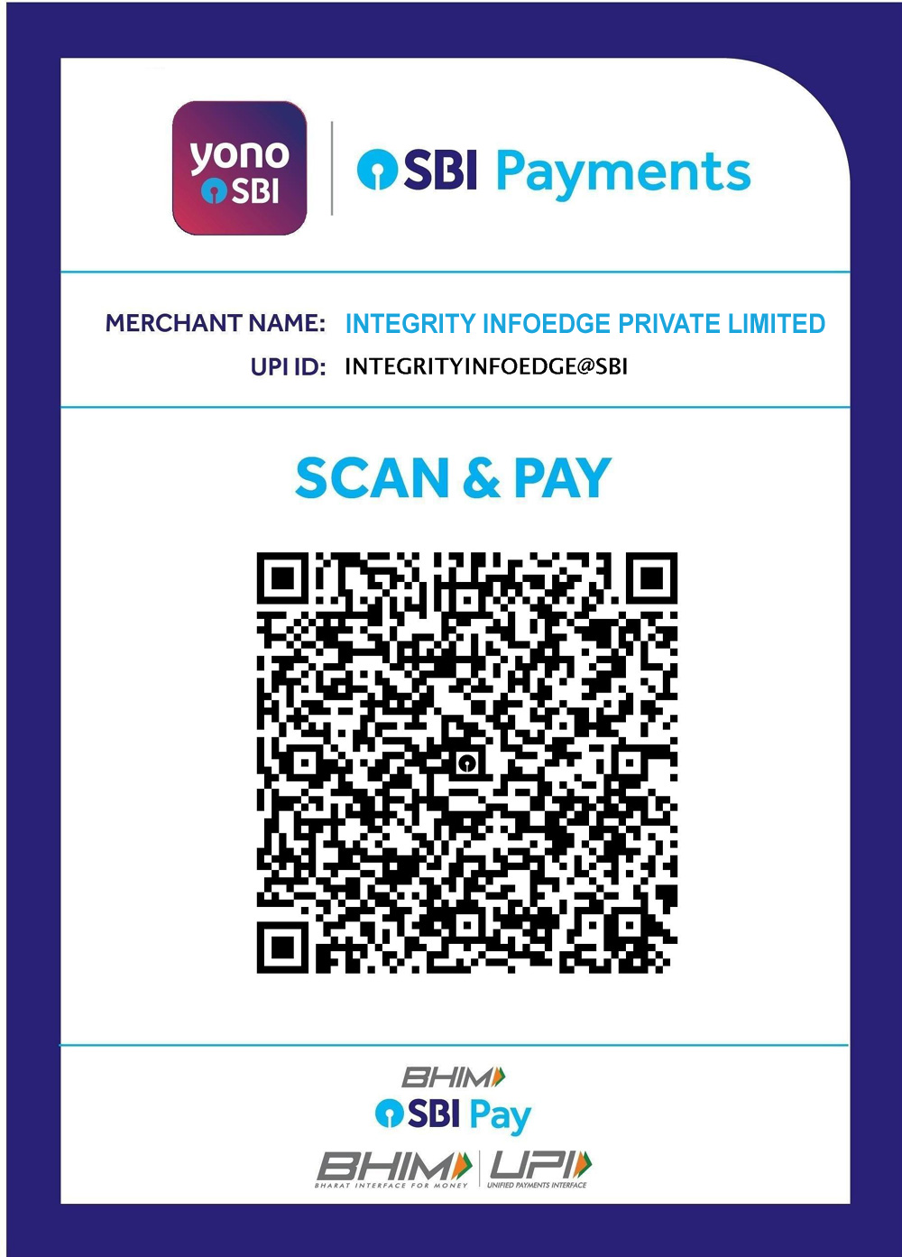 Payment Options - Integrity Infoedge Private Limited